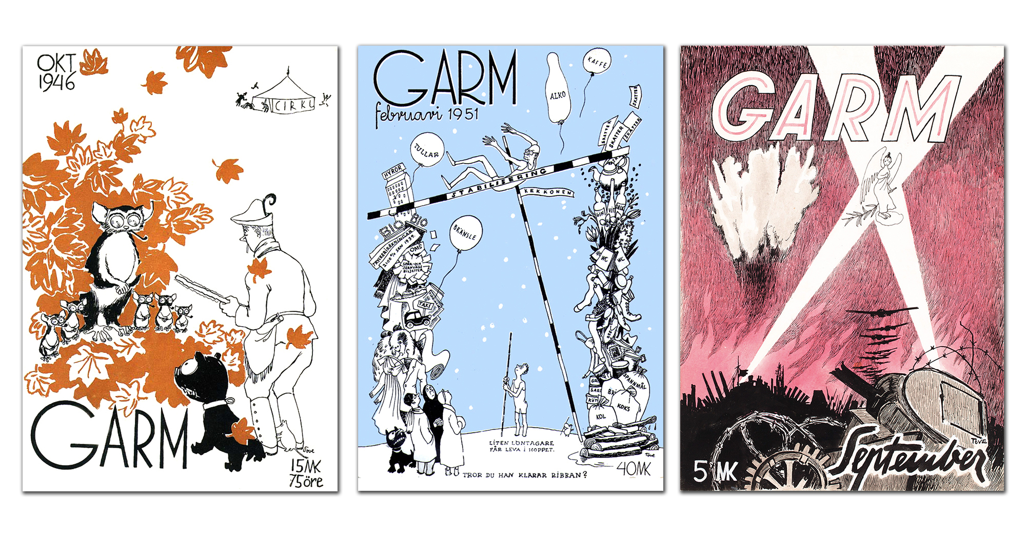 Tove Jansson's work at satire magazine Garm - Moomin