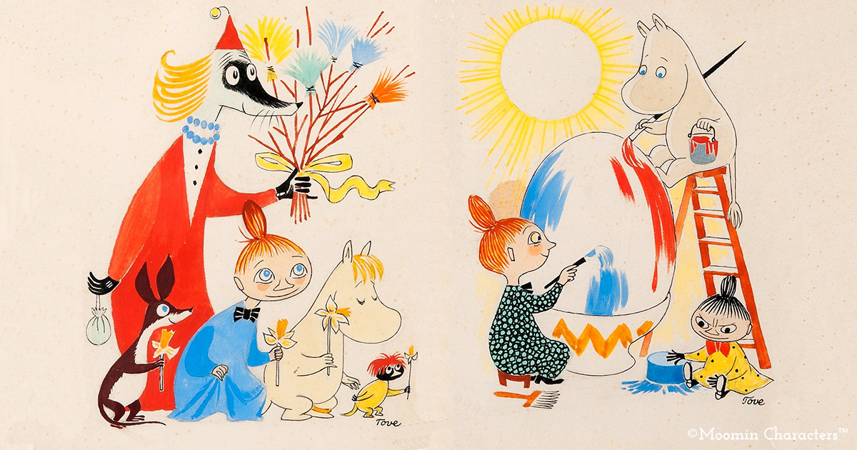 Charming Moomin Easter paintings by Tove Jansson - Moomin